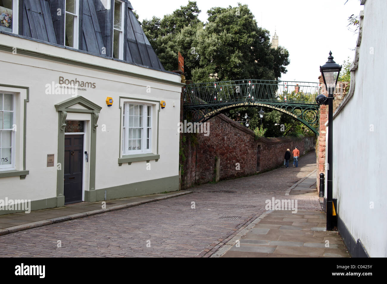 The cast iron Burnet Patch Bridge that spans a gap in the City Walls of ...