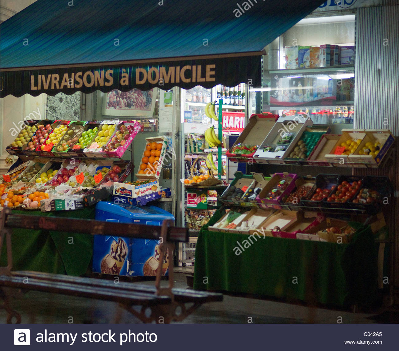 Fruit Vegetables Outside Grocery Store High Resolution Stock ...