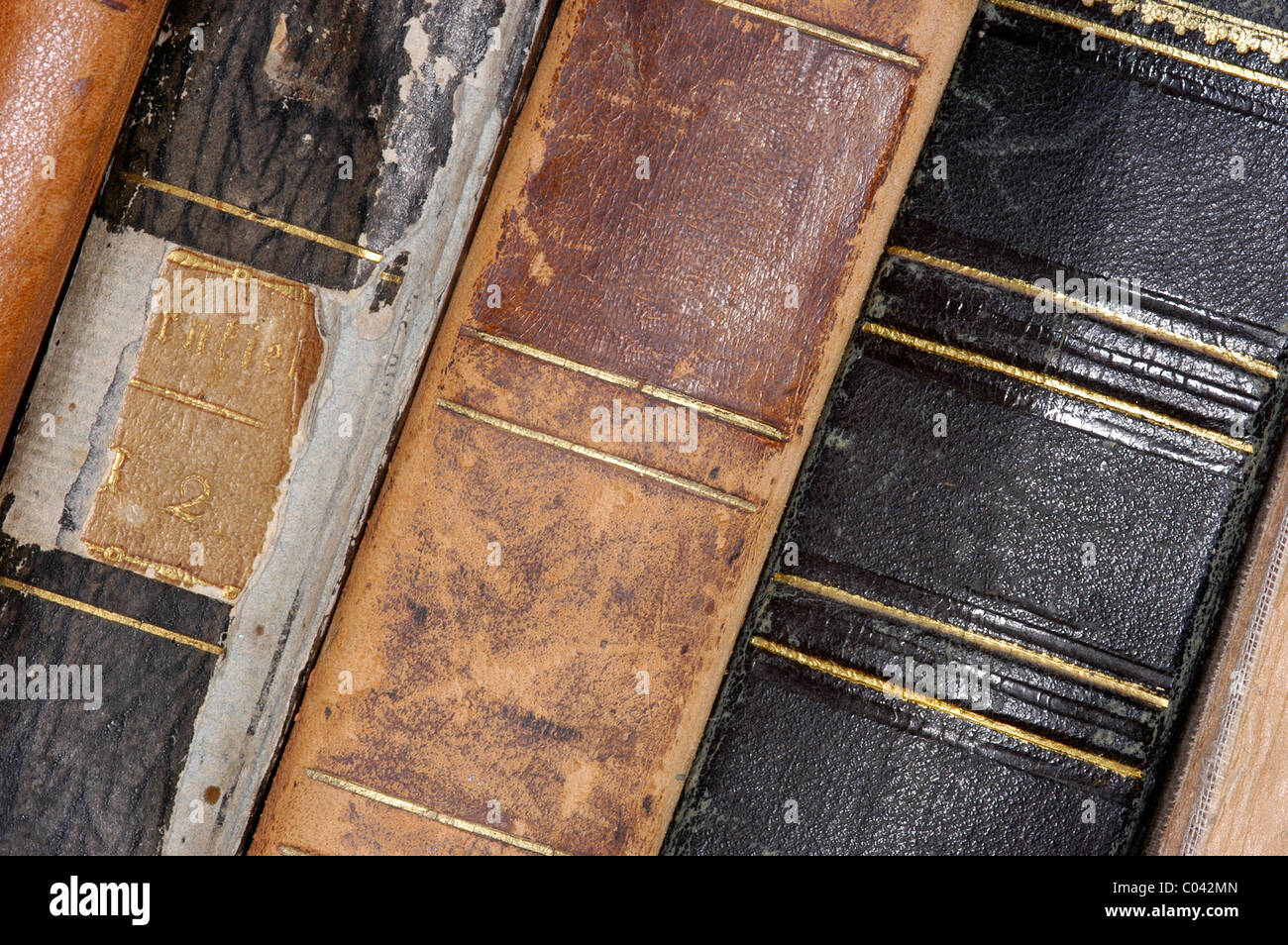 Detail of old books Stock Photo - Alamy
