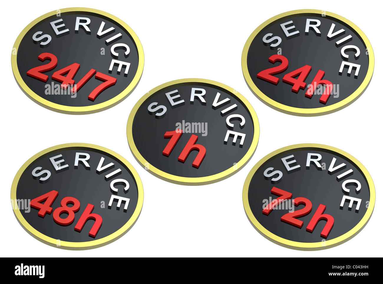 Set of 1-72 hours delivery signs Stock Photo - Alamy