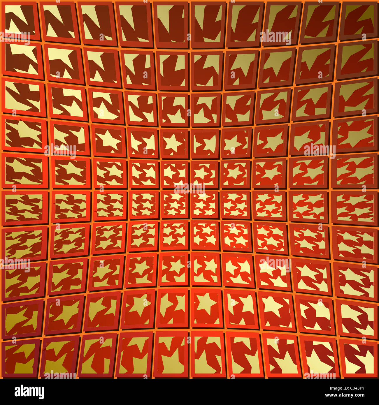 abstract background red squares with gold stars Stock Photo - Alamy