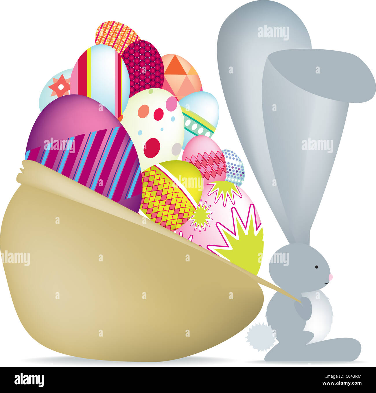 easter bunny on white background Stock Photo - Alamy