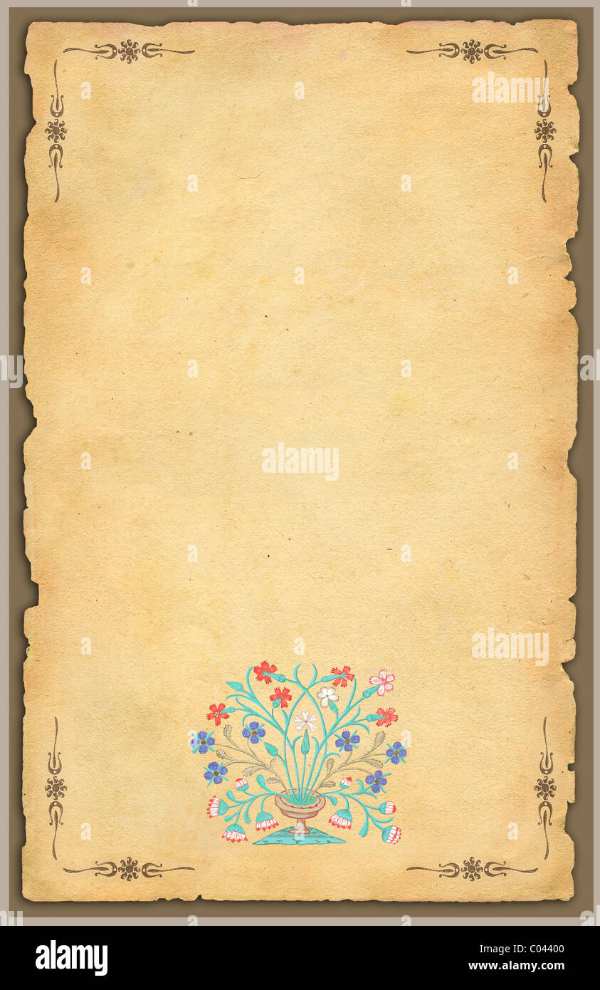 Old paper with floral pattern Stock Photo - Alamy