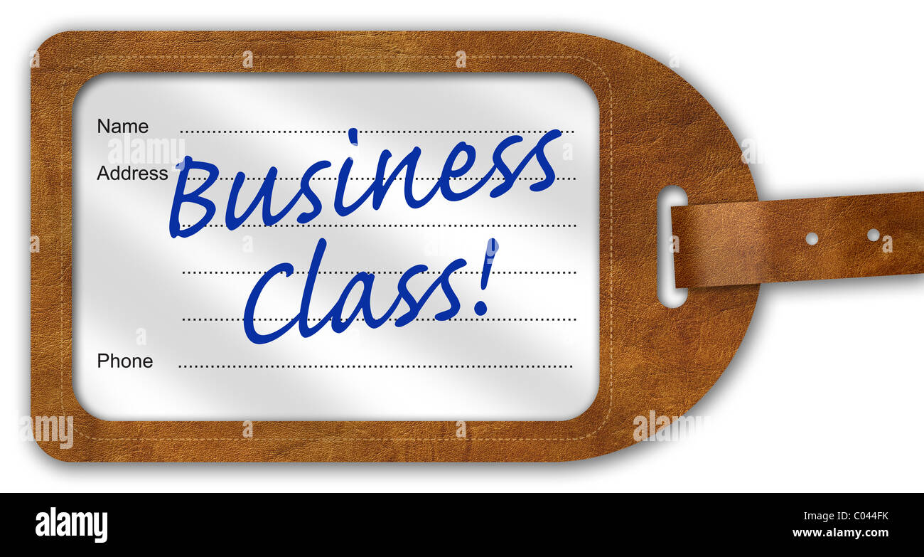 Suitcase/Luggage Label with ‘Business Class’ written on Stock Photo - Alamy