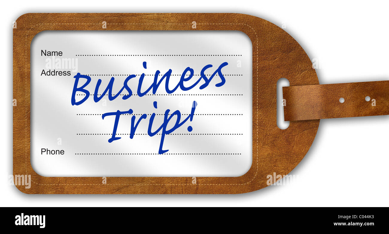 Suitcase/Luggage Label with ‘Business Trip’ written on Stock Photo - Alamy