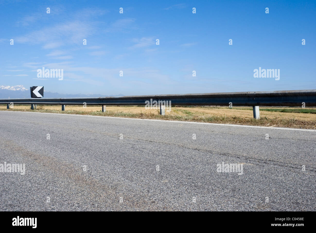 country road and guardrail Stock Photo - Alamy