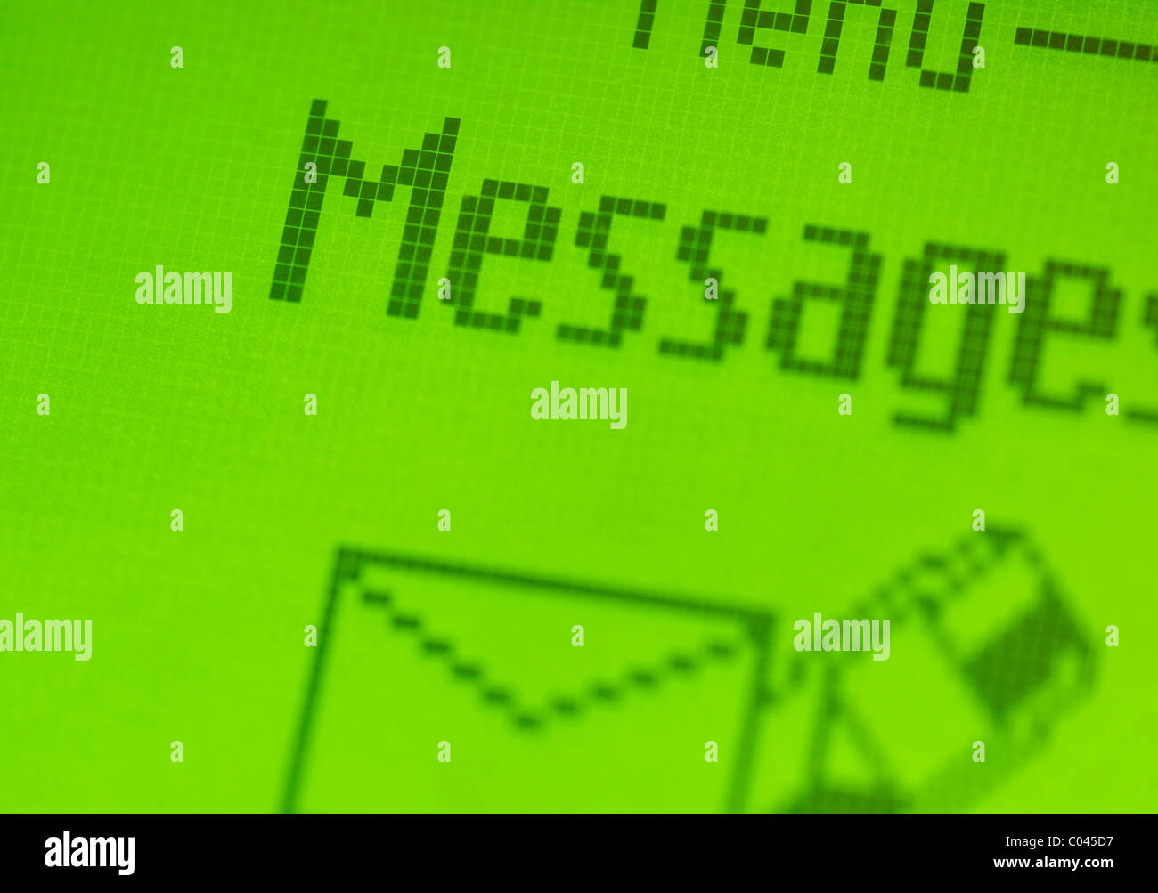 messages menu on cell phone screen Stock Photo - Alamy