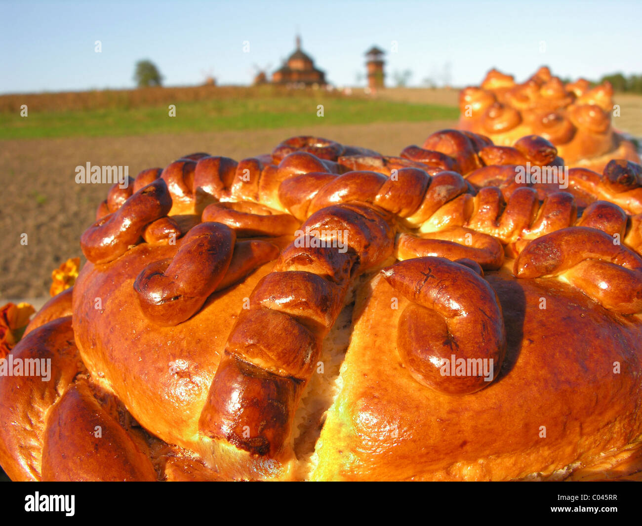 Ukrainian traditional wheat bread - round loaf Stock Photo - Alamy