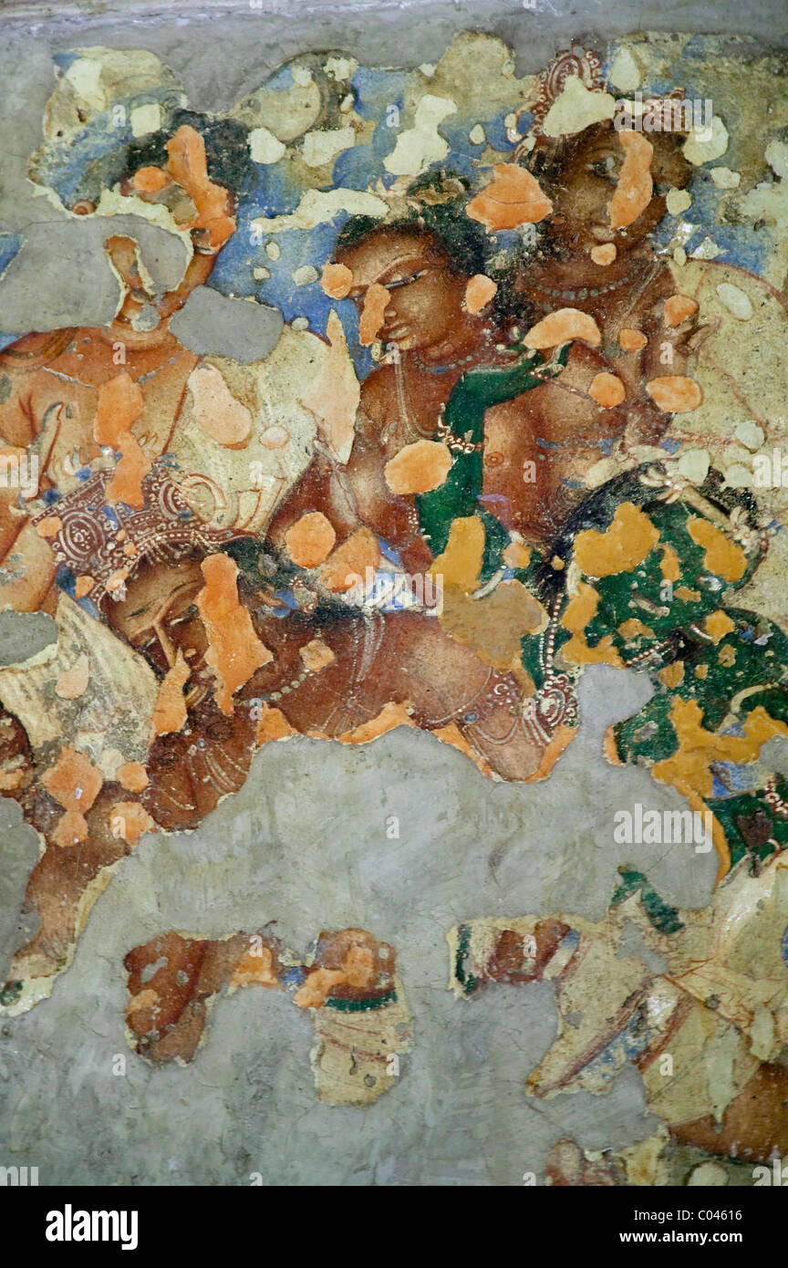 Murals in Ajanta Caves, Aurangabad, India Stock Photo - Alamy