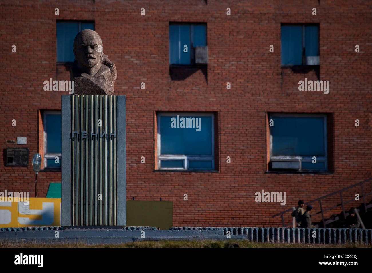 Bust of Lenin in Barentsburg, a Russian coal mining town in the ...