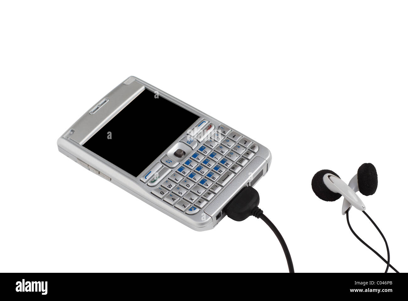 Multimedial personal digital smartphone isolated on white background ...