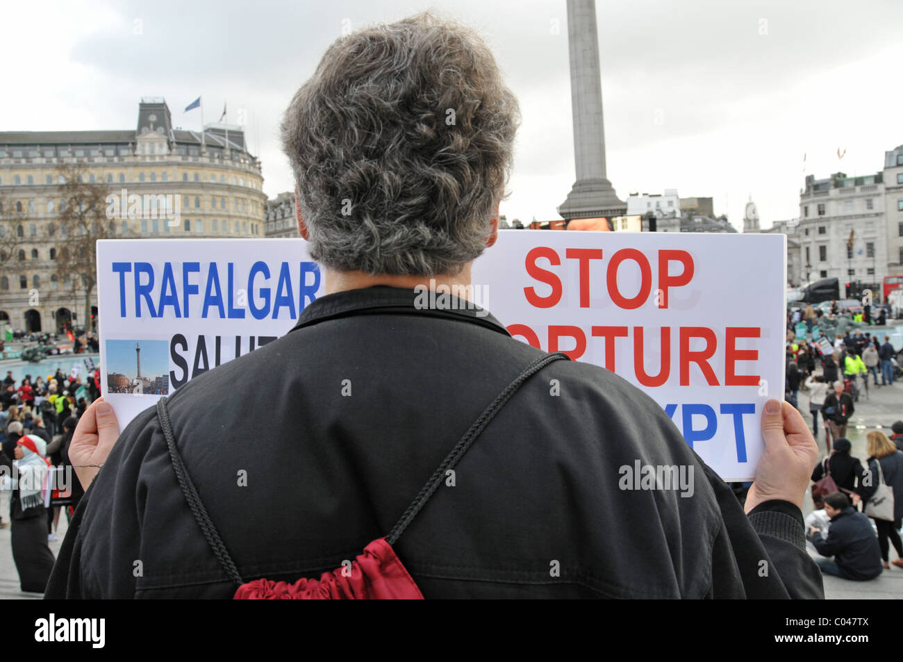 Egypt rally Mubarak uprising solidarity Amnesty International Trafalgar ...