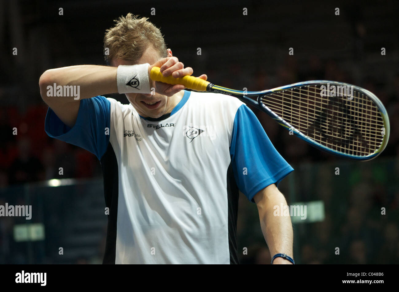 Nick Matthew shows the strain in the British Squash National ...