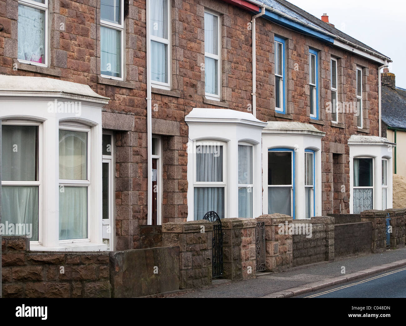 victorian terraced houses, redruth, cornwall, uk Stock Photo - Alamy