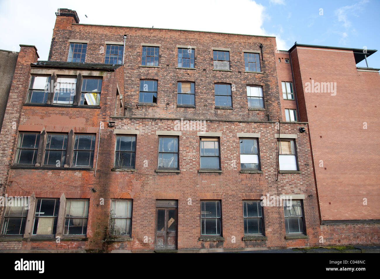 Abandoned derelict office buildings in an urban area in Nottingham ...