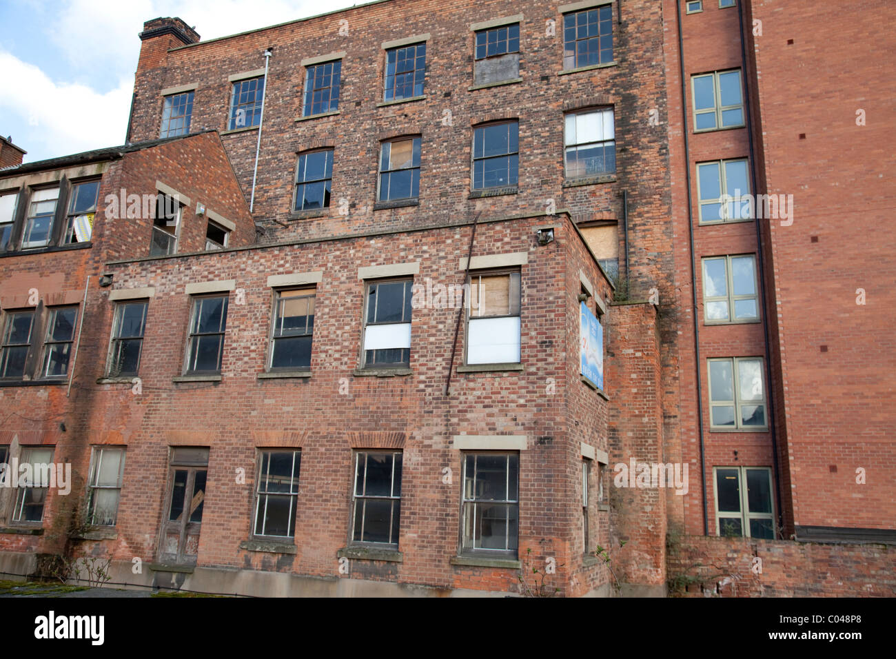 Abandoned derelict office buildings in an urban area in Nottingham ...