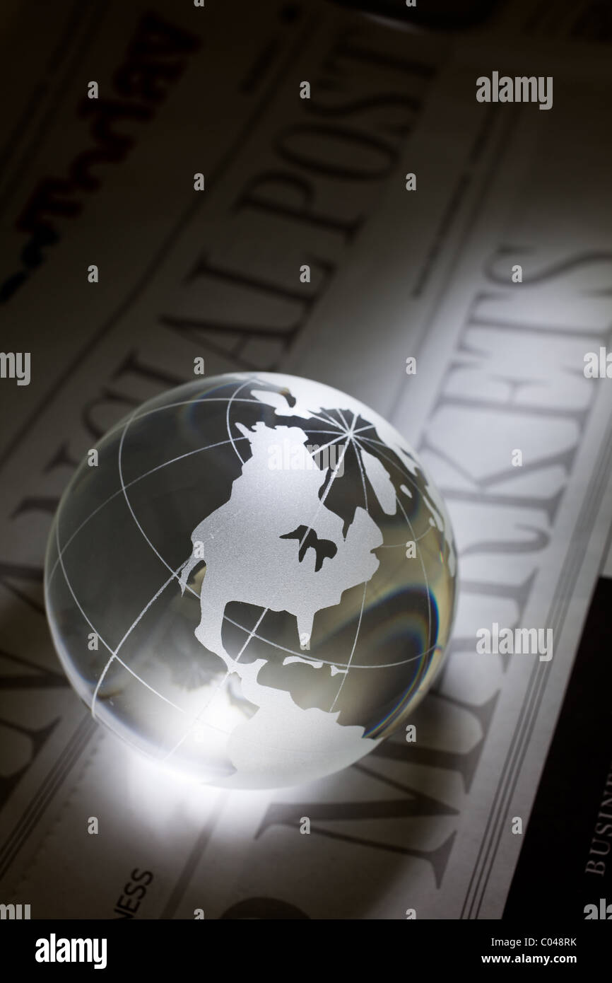 Globe and Newspaper for background Stock Photo - Alamy