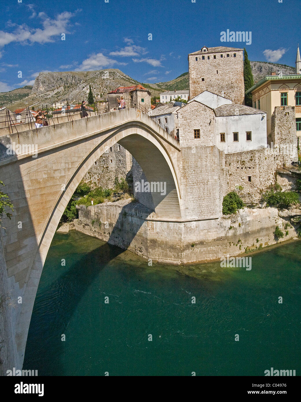 The reconstructed Stari Most (Old Bridge) in Mostar, Bosnia0Herzegovina ...