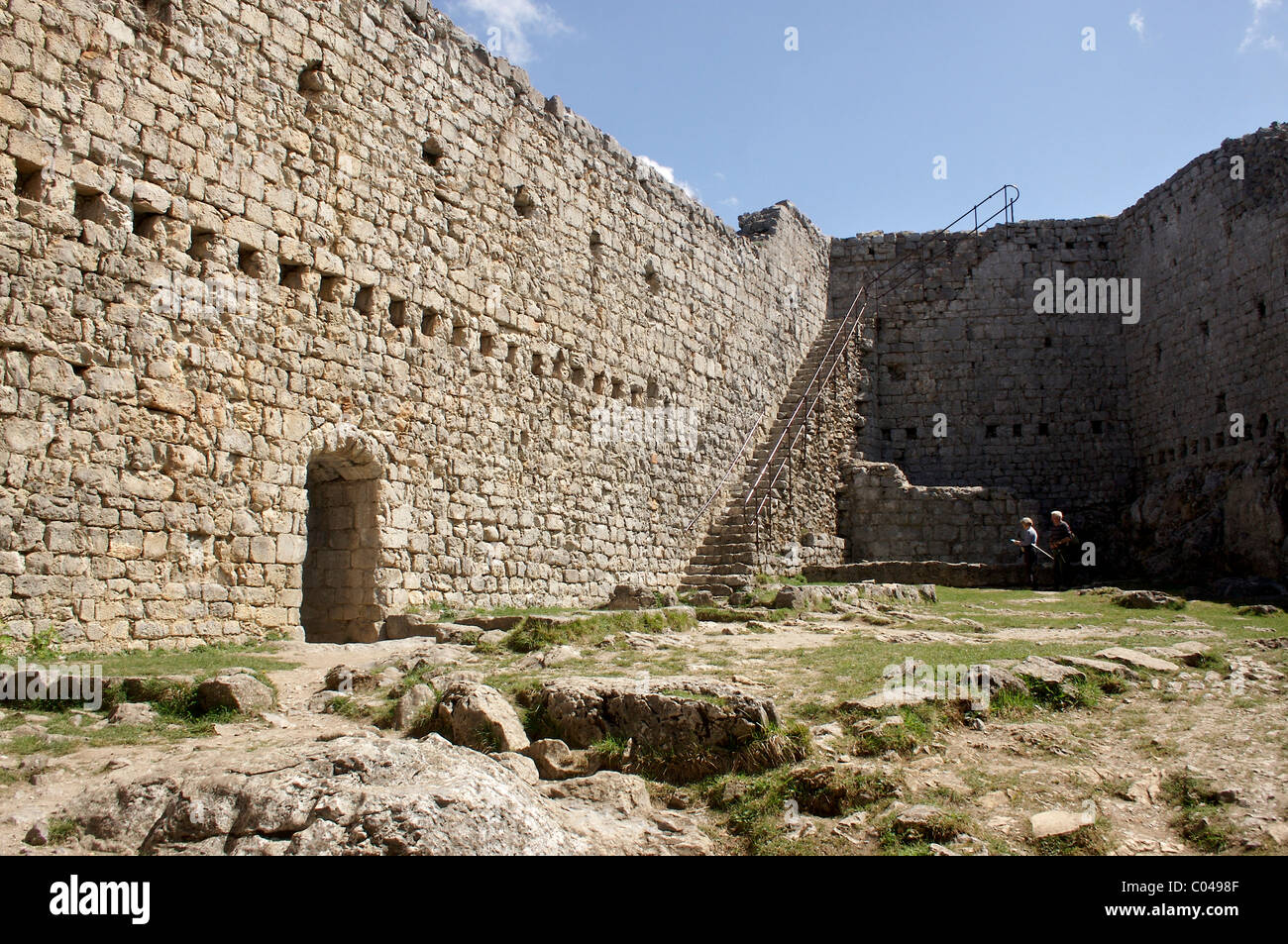 Interior Walls of the Historic Montsegur Castle in France Stock Photo ...