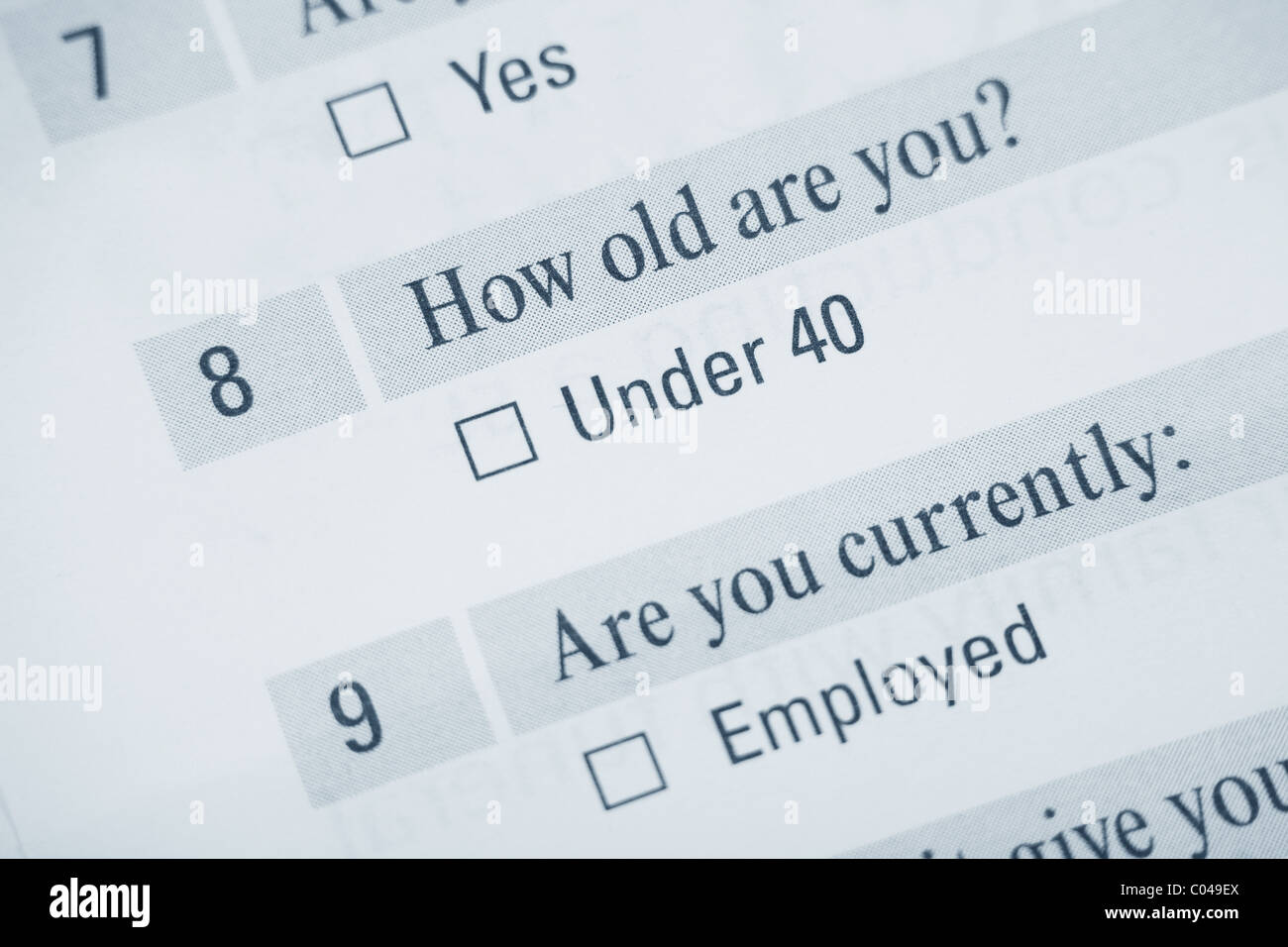 questionnaire close up shot for background Stock Photo - Alamy
