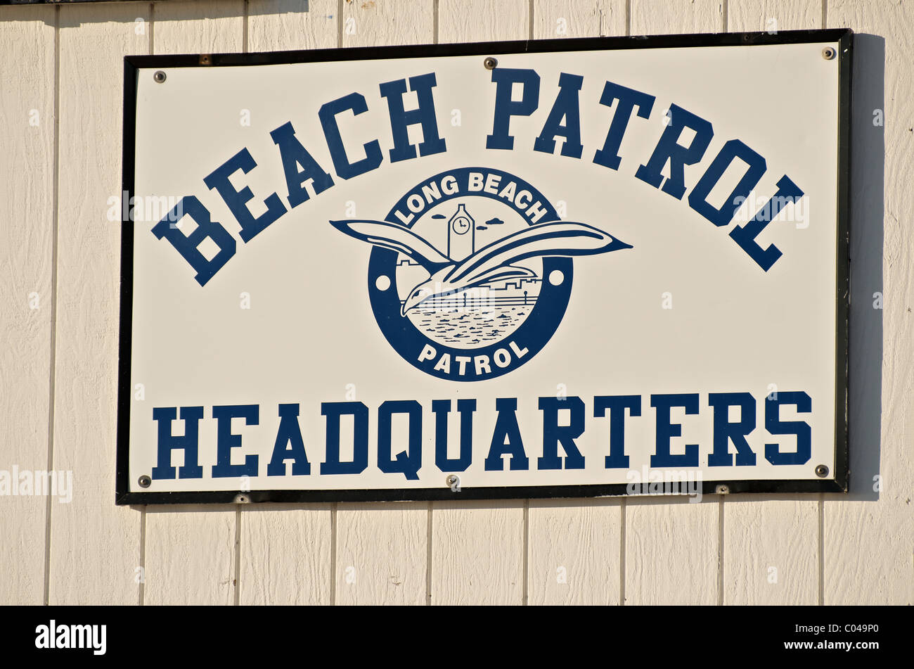 Patrol headquarters sign, Long Beach , Long Island, New York Stock ...