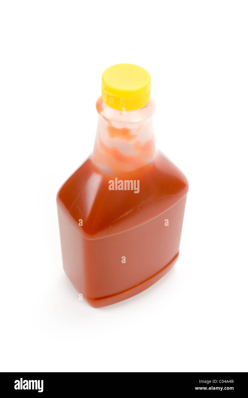 Ketchup bottle with white background Stock Photo - Alamy