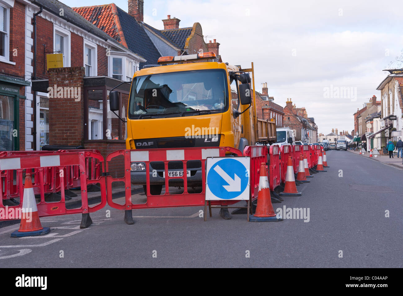 Highway road maintenance in Southwold , Suffolk , England , Britain ...