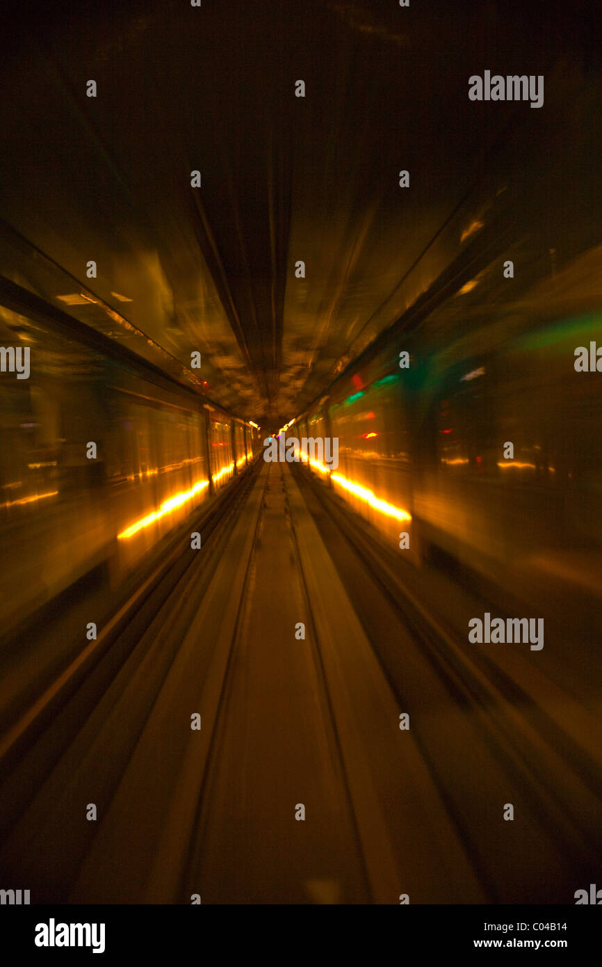 Rapidly accelerating away from the subway station Stock Photo - Alamy