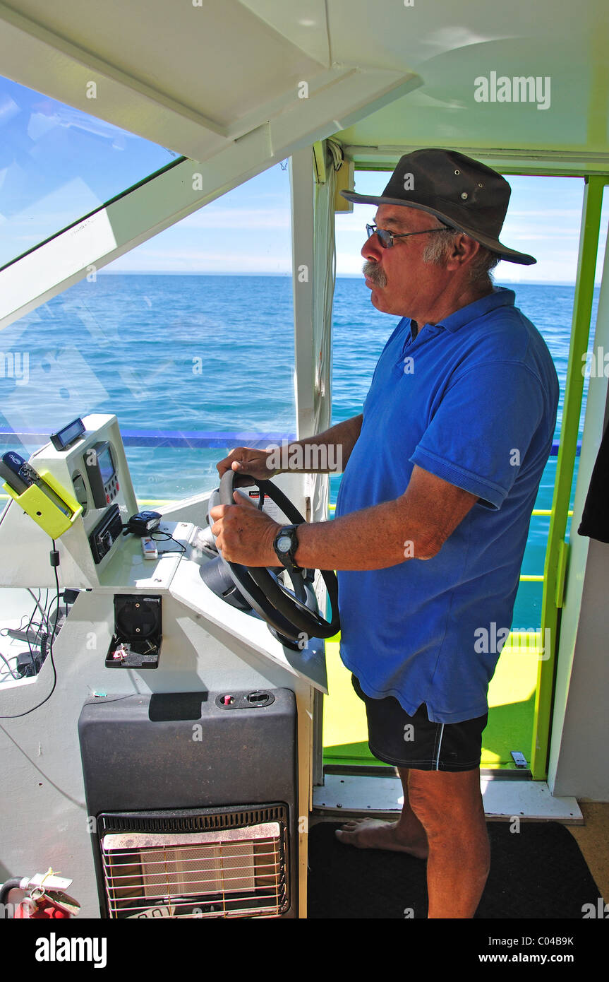 Captain of excursion boat, Abel Tasman National Park, Tasman Region ...