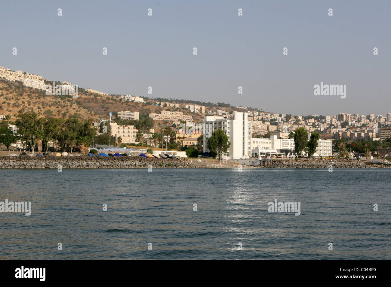 The skyline of the modern city of Tiberias which is a resort area ...