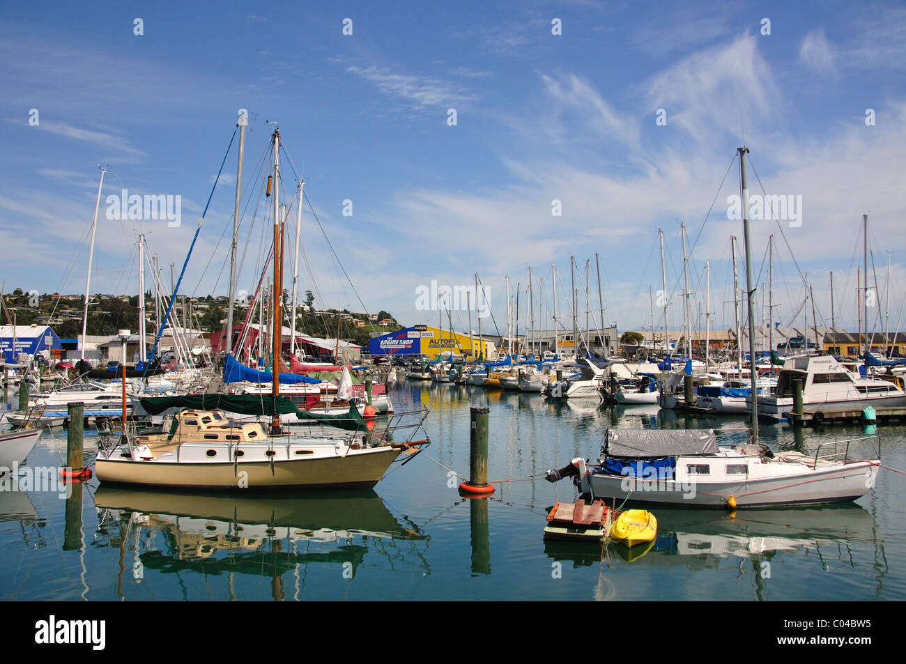 Boats moored at Nelson Marina, Cross Quay, Port Nelson, Nelson, Nelson ...