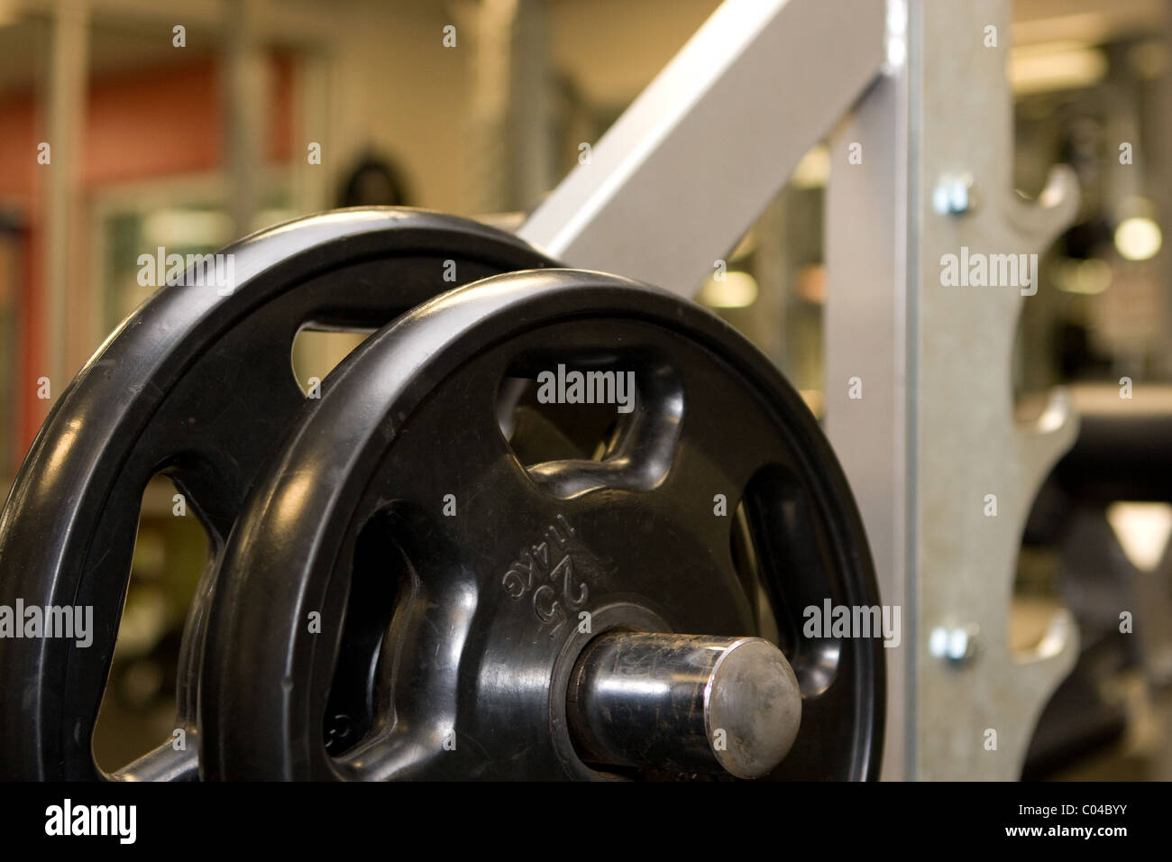 Weights on a rack in the fitness room Stock Photo - Alamy