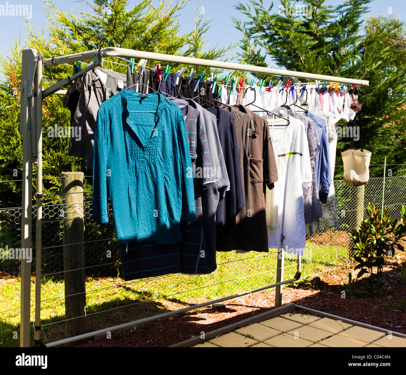 Washing hanging on clothes lines hi-res stock photography and images ...