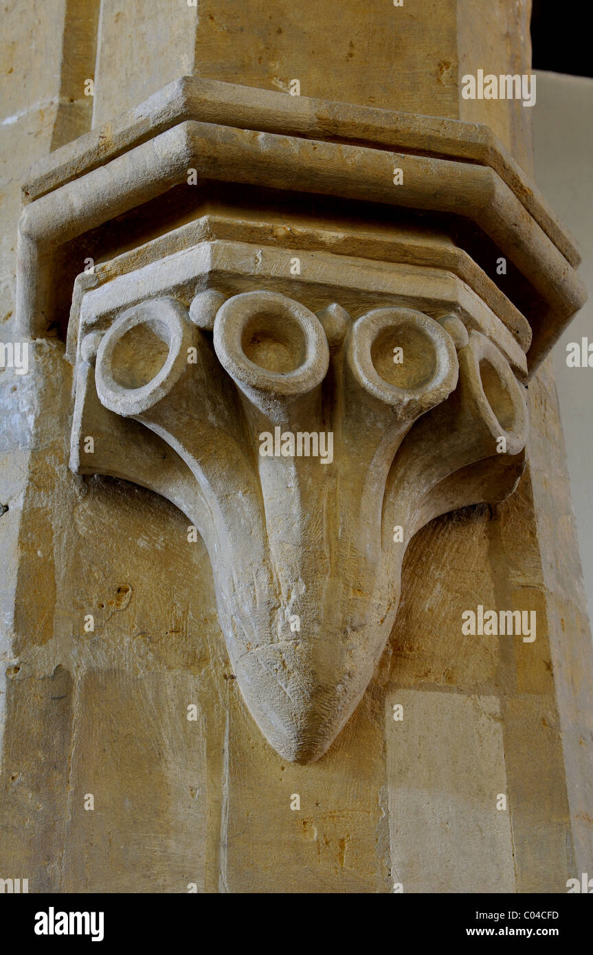 Trumpet scallop capital in St. Barnabas and St. Nicholas Church ...