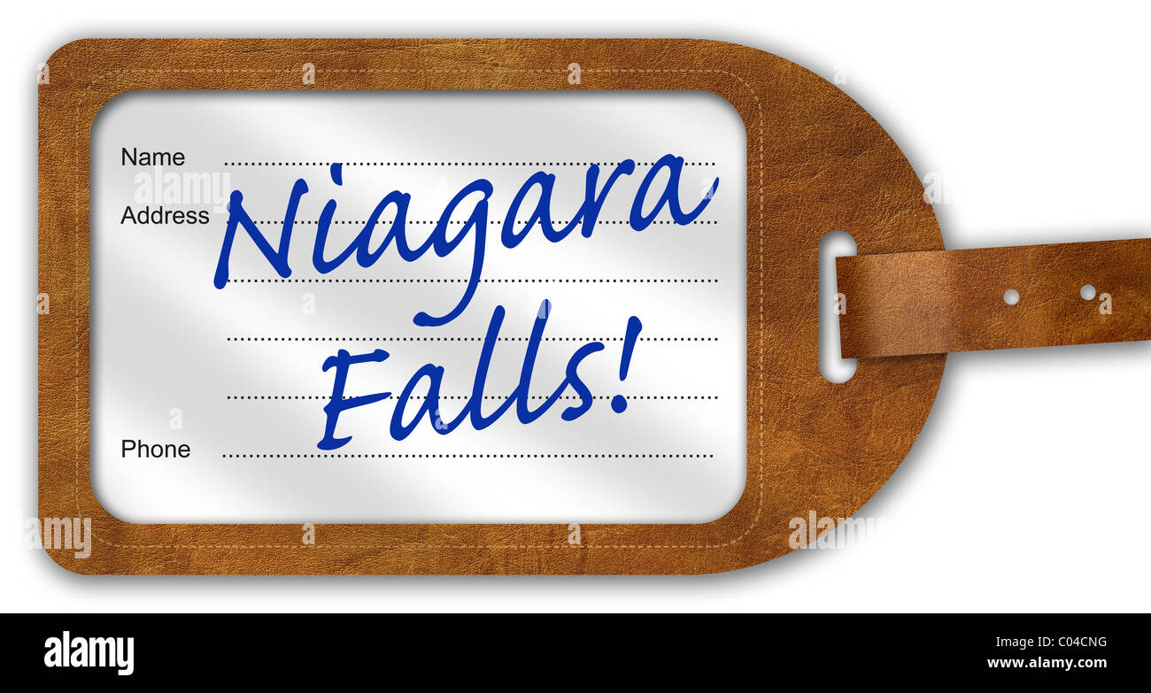 Suitcase/Luggage Label with ‘Niagara Falls!’ written on Stock Photo - Alamy
