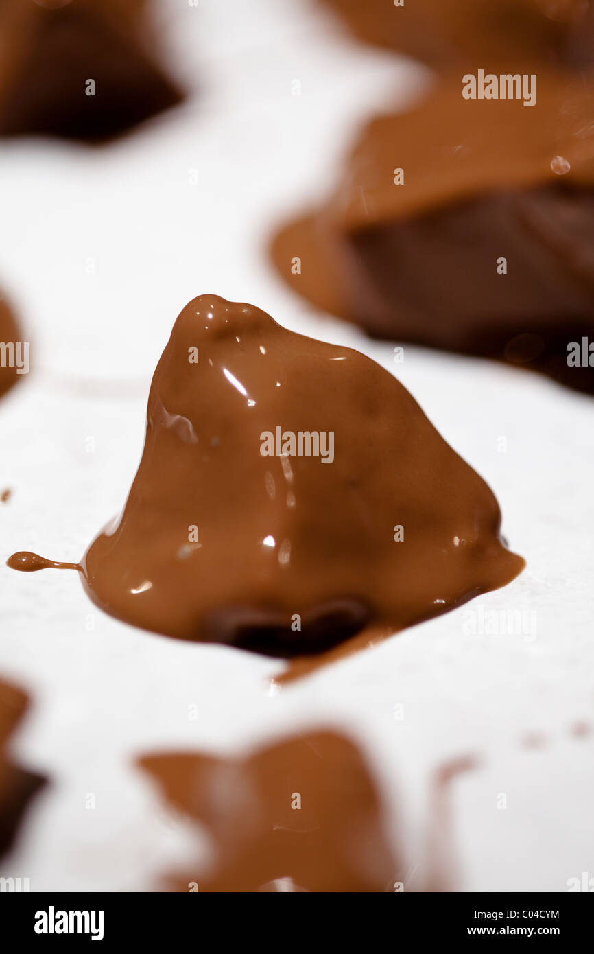 Chocolates being made Stock Photo - Alamy