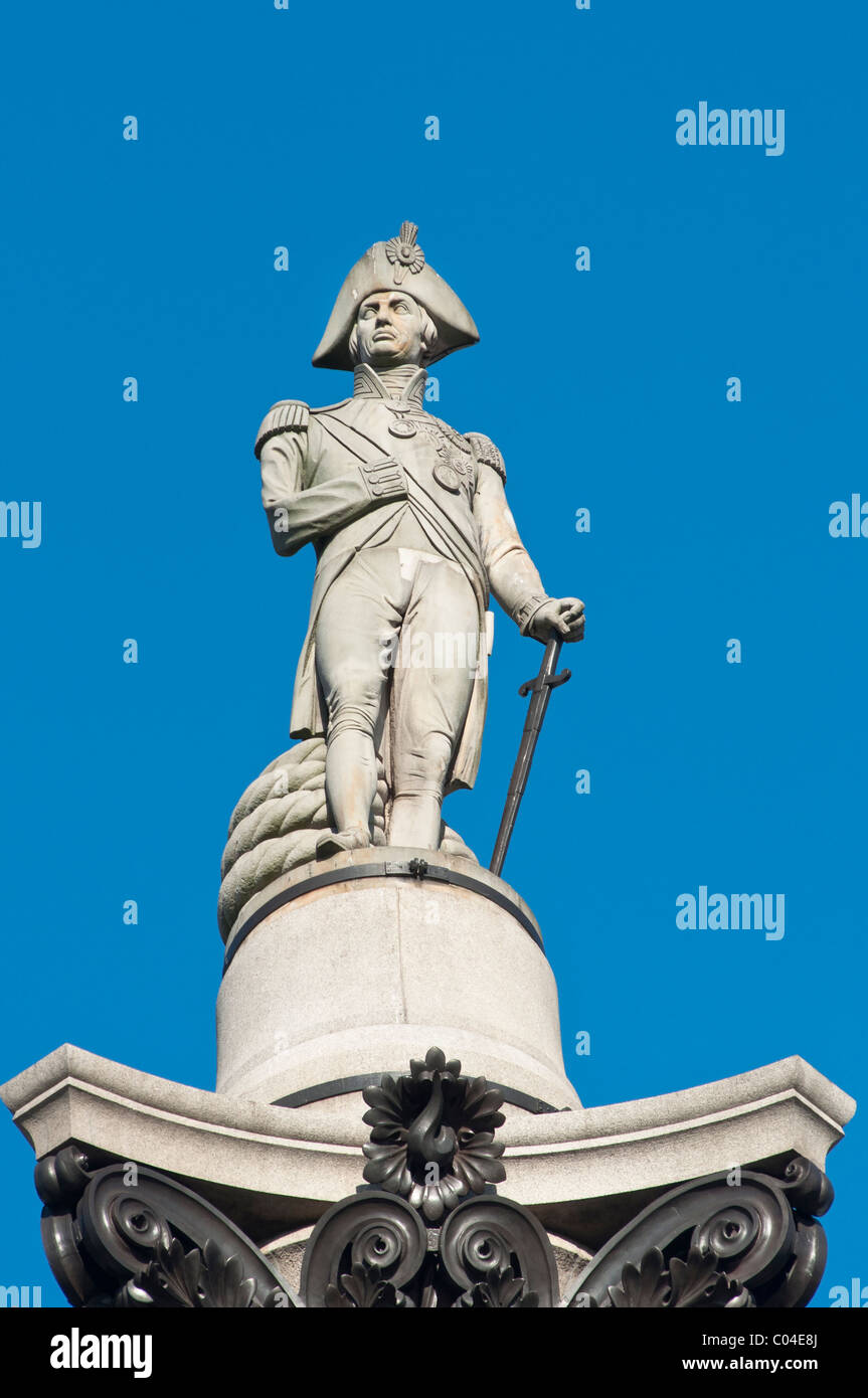 Nelson's statue at the top of Nelson's Column at Trafalgar square ...