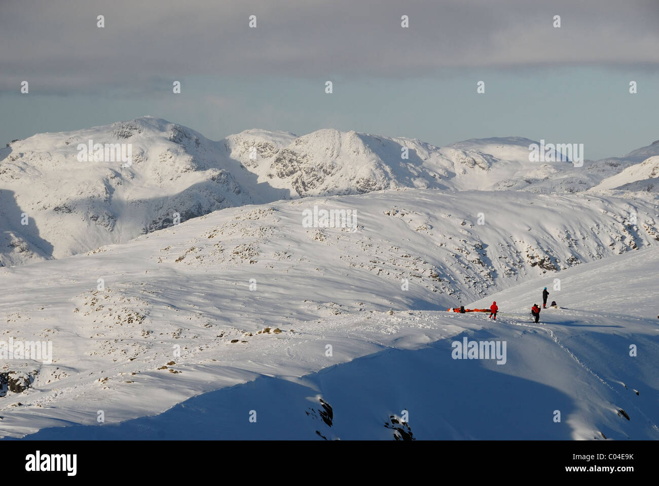 Coniston Old Man in winter in the English Lake District with the ...