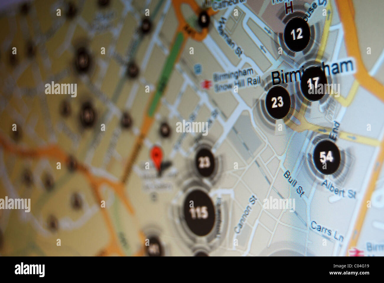 police.uk crime map of birmingham Stock Photo - Alamy