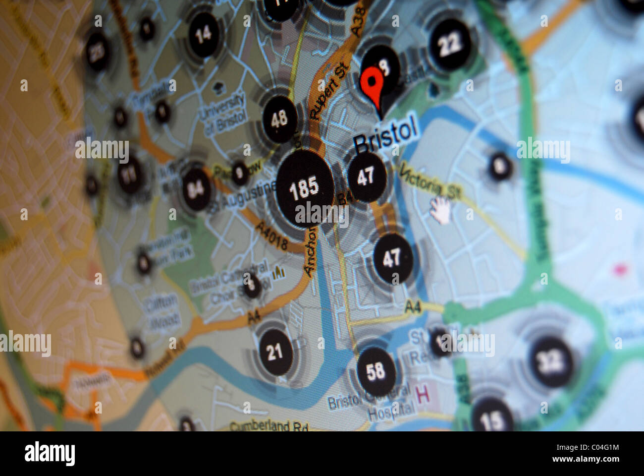 police.uk crime map of bristol Stock Photo - Alamy
