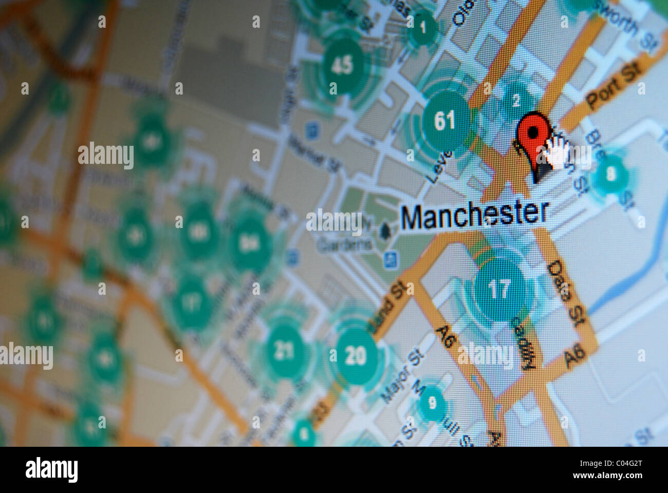 police.uk crime map of manchester Stock Photo - Alamy