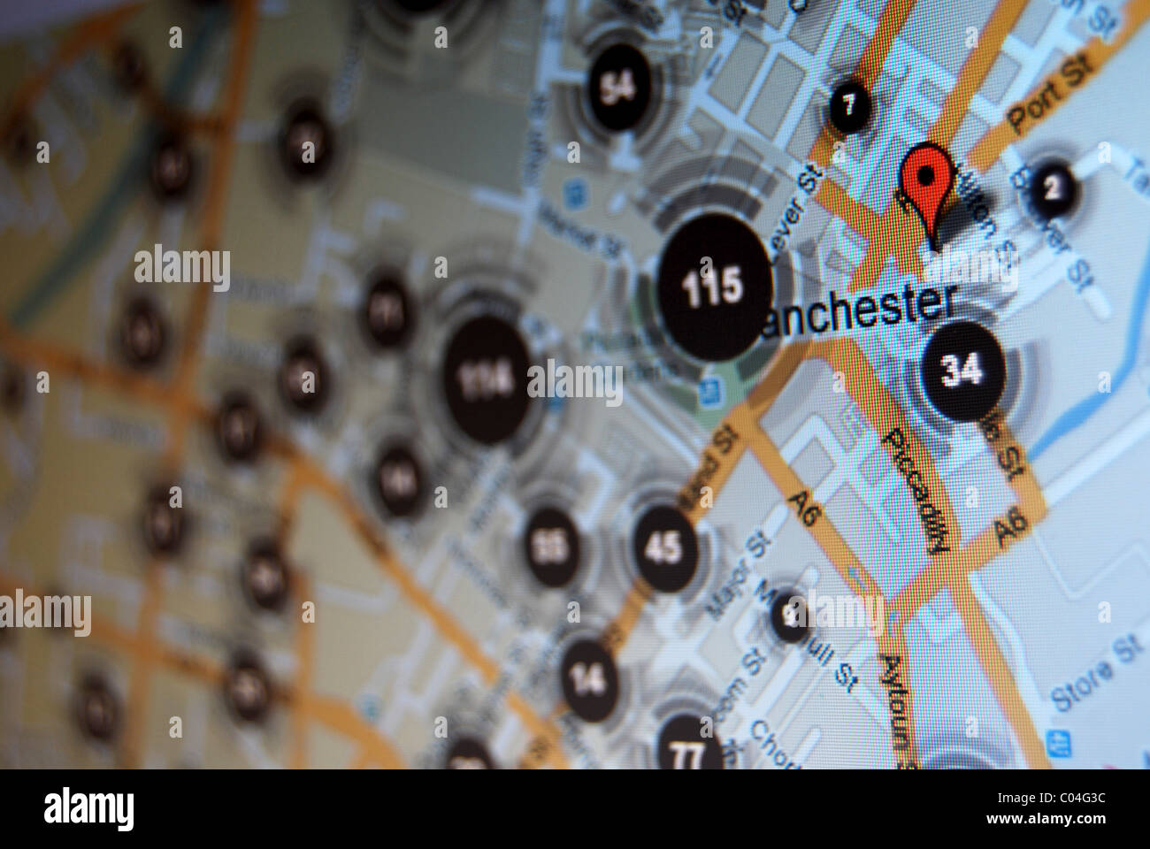 police.uk crime map of manchester Stock Photo - Alamy