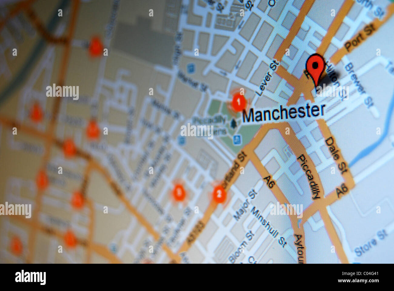police.uk crime map of manchester Stock Photo - Alamy