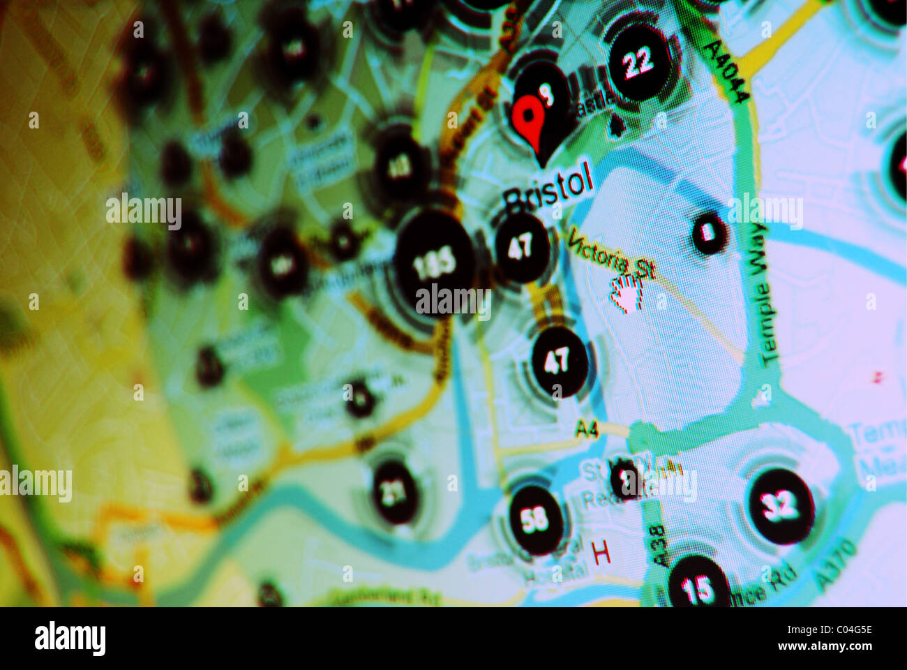 police.uk crime map of bristol Stock Photo - Alamy