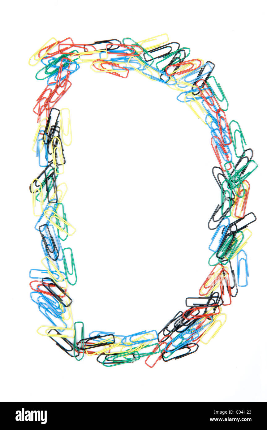 Letter D formed with colorful paperclips Stock Photo - Alamy