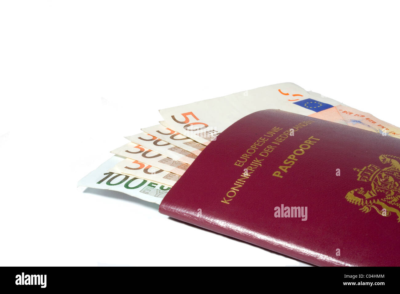 euros and european passport Stock Photo - Alamy