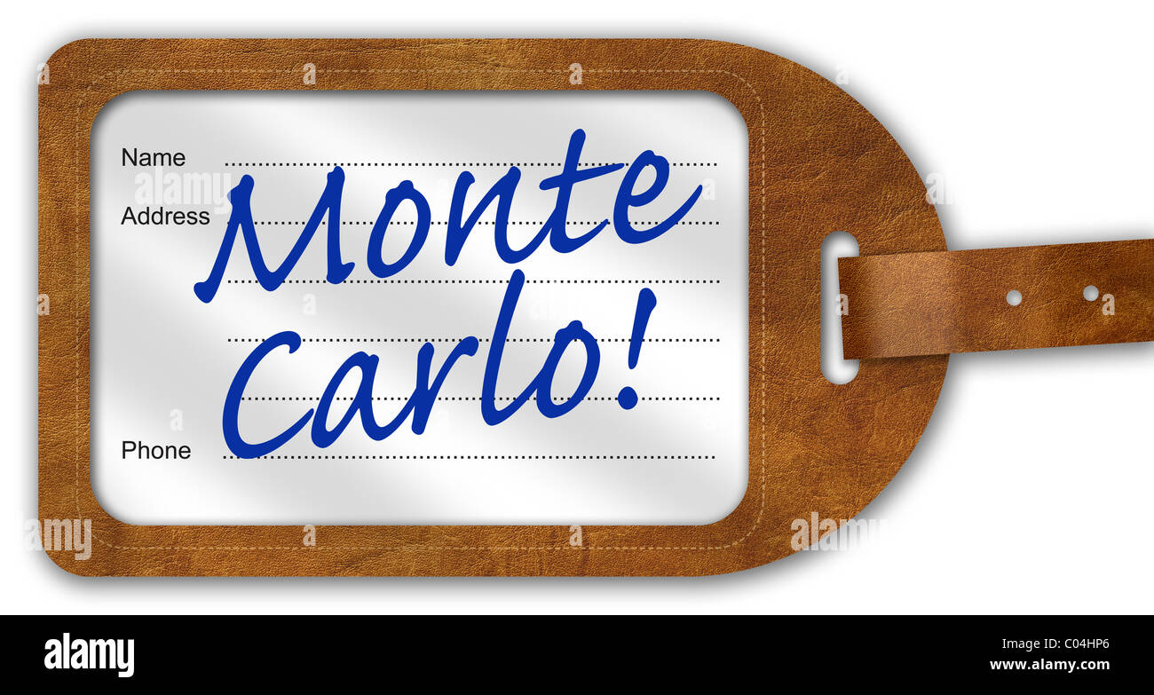 Suitcase/Luggage Label with ‘Monte Carlo’ written on Stock Photo - Alamy