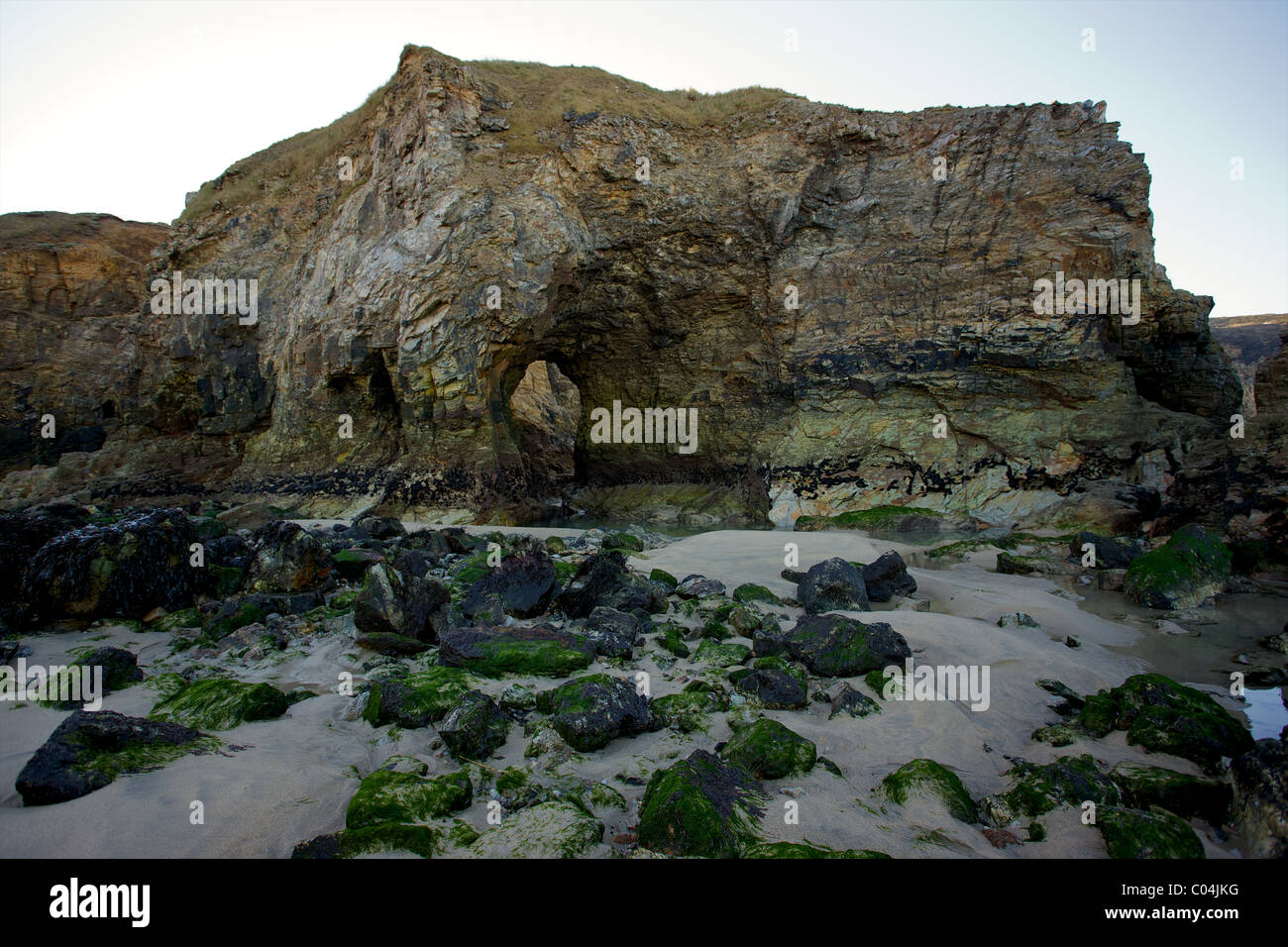 Perranporth arch tide hi-res stock photography and images - Alamy