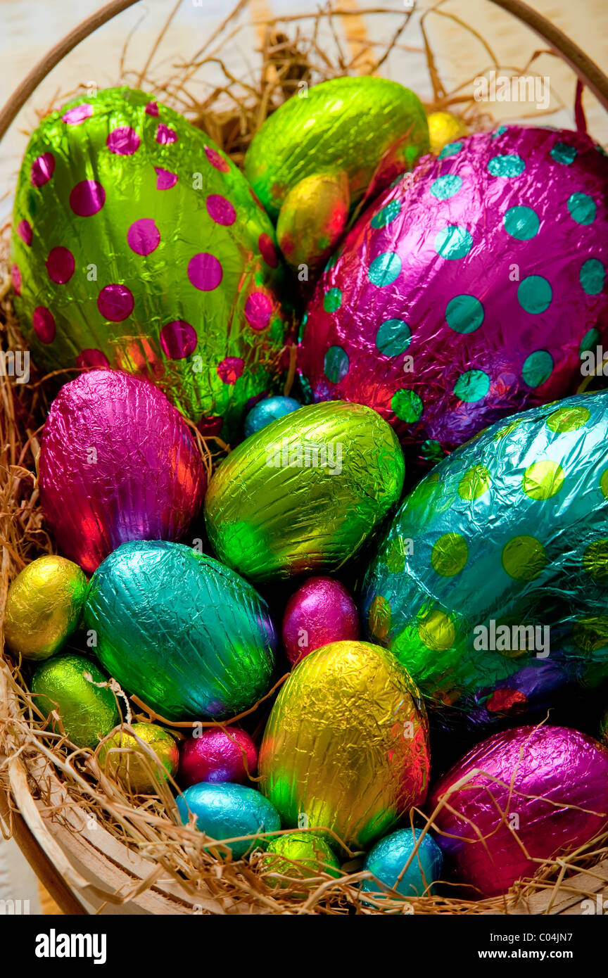 Chocolate Easter Eggs Basket