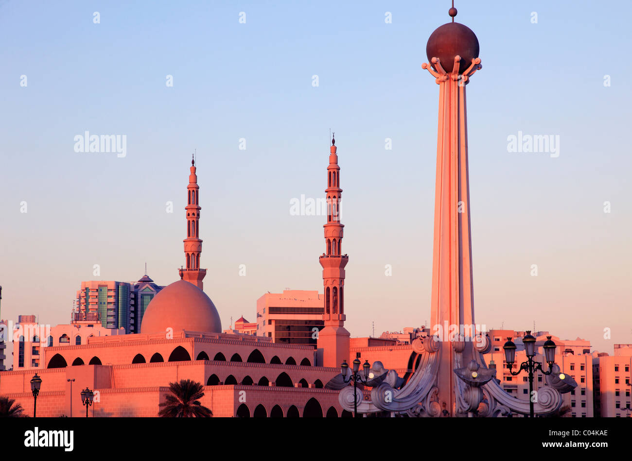 United Arab Emirates, Sharjah, King Faisal Mosque, Union Monument Stock ...